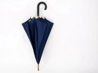 China Minimalist Design Style Printed Double Umbrella with Wooden Shaft and Hook Handle for sale