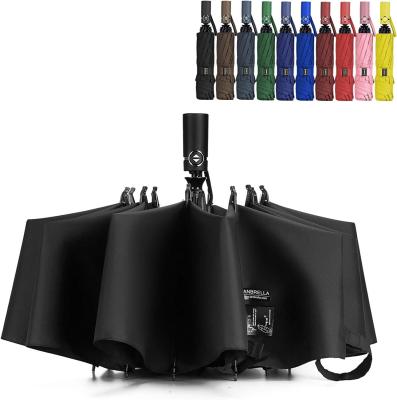 China Convenient and Fast Custom Branded Auto Umbrella Windproof Travel Compact Folding Reverse Umbrella for sale