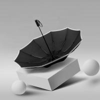 China Rubber Coated Handle Portable Windproof UV Folding Reverse Inverted Umbrella with Logo Printing for sale
