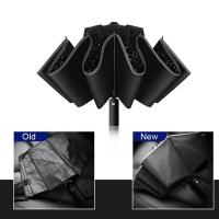 China Rubber Coated Handle Portable Windproof UV Folding Reverse Inverted Umbrella with Logo Printing for sale