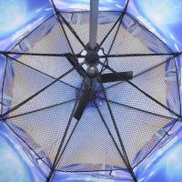 China Outdoor Market Repel Umbrella with Built-in Fan and Water Spray Custom Printing for sale