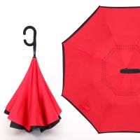 China Adults Windproof Upside down C shape Inverted Reverse Umbrella with Pongee Panel for sale