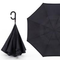 China Adults Windproof Upside down C shape Inverted Reverse Umbrella with Pongee Panel for sale