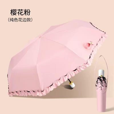 China Women's Gift Pink Macrame Bowknot Umbrella with UV Protection and Rubber Coated Handle for sale