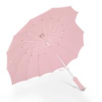 China Adults Creative Bright Red Heart-Shaped Sunshade Long Handle Umbrella for Wedding for sale