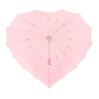 China Adults Creative Bright Red Heart-Shaped Sunshade Long Handle Umbrella for Wedding for sale