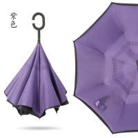 China 190T Ponegee Fabric Custom Double Layer C Shape Handle Inverted Umbrella with Logo Prints for sale