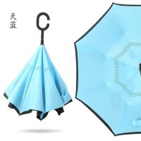 China Windproof Double Layer Reverse Umbrella Foldable Reversible Automatic C-Standing Umbrella for sale