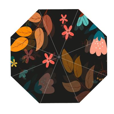 China Three Fold Custom Printed Sublimation Umbrellas X306 10K Windproof Sunshade for Women for sale