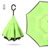 China Windproof Double Layer Reverse Umbrella Foldable Reversible Automatic C-Standing Umbrella for sale