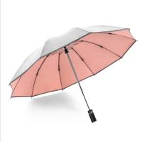 China Tech Titanium Silver Coating Custom Fold Inverted Reverse Umbrella for Stylish Design for sale