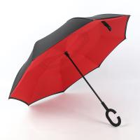 China Advertising Umbrella with C-Shaped Handle Anti-UV Waterproof Reverse Straight Umbrella for sale
