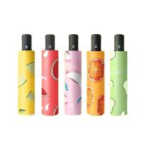 China Custom Logo Printing Super Waterproof Portable Solid Color 3 Folding Auto Open Umbrella for sale