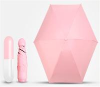 China 19inch 6K 190T Pongee Mini Pocket Capsule Umbrella Perfect for Advertising or Gifting for sale
