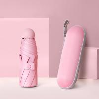China Traveler's Choice Mini Five Fold Capsule Umbrella with UV Protection and Logo Printing for sale