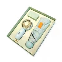 China Umbrella Gift with Custom Box All in 1 Function USB Rechargeable Mini Portable Fan for sale