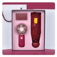 China Umbrella Gift with Custom Box All in 1 Function USB Rechargeable Mini Portable Fan for sale