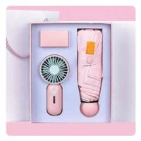 China Umbrella Gift with Custom Box All in 1 Function USB Rechargeable Mini Portable Fan for sale