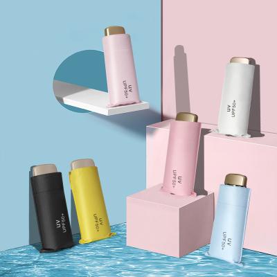 China Travel in Style with Super Mini Pocket Anti UV Umbrella Golden Metal fiberglass Ribs for sale