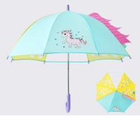 China Fiberglass Ribs Children Umbrella with Adorable Cartoon Ears and Transparency Design for sale