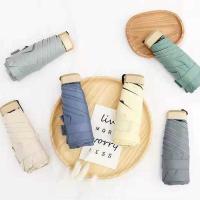 China Customer's Logo Printing Folding Umbrella UV Protection Clear Sunshade Five Fold Mini for sale