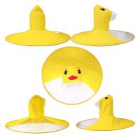 China Custom Logo Printing UFO Transparent Waterproof Poncho for Children Adults Age Group for sale