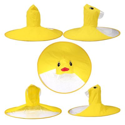 China Custom Logo Printing UFO Transparent Waterproof Poncho for Children Adults Age Group for sale