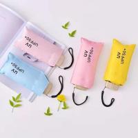 China 87cm Open Diameter UV Protection Mini Size Umbrella with Golden Metal Fiberglass Ribs for sale