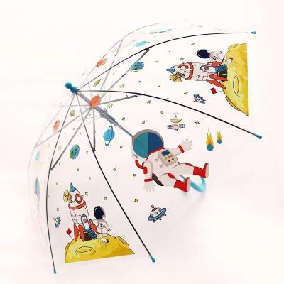 China Semi-automatic Astronaut Printing Kids Umbrella Custom Children Umbrella for Kids POE for sale