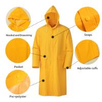 China OXFORD CLOTH Custom Waterproof Thick Heavy Duty PVC Polyester Adult Yellow Raincoat for sale