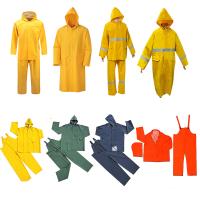 China OXFORD CLOTH Custom Waterproof Thick Heavy Duty PVC Polyester Adult Yellow Raincoat for sale