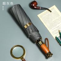 China Business Gifts Retro Wooden Handle Umbrella with Sun Protection and Automatic Folding for sale
