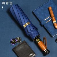 China Business Gifts Retro Wooden Handle Umbrella with Sun Protection and Automatic Folding for sale