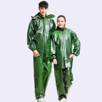 China Rainy Season Essential Rubberized Custom Green Adults Raincoat from Chinese Manufacturers for sale