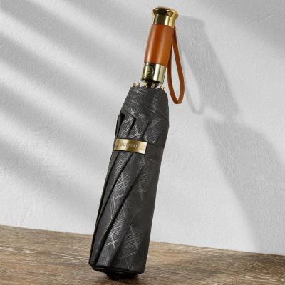 China 106cm Open Diameter Men's Business End Advertising Gift Umbrella with Wooden Handle for sale