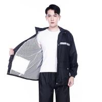 China Upgrade your rain protection Adult raincoat set with custom logo and reflective print for sale
