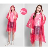 China Waterproof Disposable Raincoat for Women Adults Transparent Colorful Plastic Foldable for sale