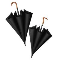 China 27inch Solid Wood Curved Handle Umbrella Large Wind and Rain Protection 8k Custom Logo for sale
