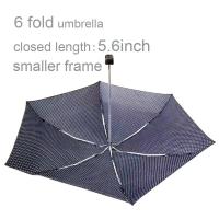 China 5.6 Inch Length Custom Black Coating Panel Umbrella 6 Folded Customized Printing Logo for sale