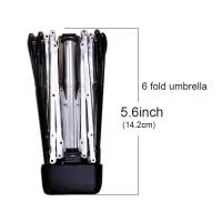 China 5.6 Inch Length Custom Black Coating Panel Umbrella 6 Folded Customized Printing Logo for sale