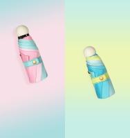 China Novelty Creative Gradient Morandi Color Stylish 50% Folding Sunblock Pocket Umbrella for sale