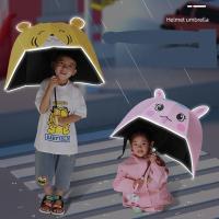 China 67cm Diameter Cartoon Helmet Umbrella Manual Open Cute Design for Girls UV and Windproof for sale