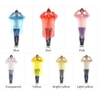 China Adults Glam Design Style Raincoat Transparent Long Disposable Hooded Poncho for sale