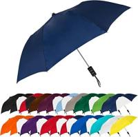 China Reflective Trim Travel Umbrella with LED Flashlight Handle and Fiberglass Safety Frame for sale