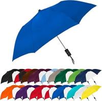 China Reflective Trim Travel Umbrella with LED Flashlight Handle and Fiberglass Safety Frame for sale