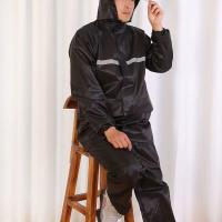 China Customized Black Blue Men's Nylon Polyester PVC Coating Raincoat for Motorcycle Riding for sale