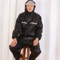 China Customized Black Blue Men's Nylon Polyester PVC Coating Raincoat for Motorcycle Riding for sale