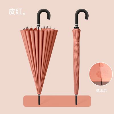 China Large Custom Adve Straight Rod Sunshade 16k Long Handle Automatic Weather Umbrella for sale