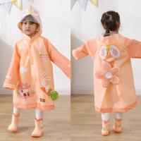 China Outdoor RAINWEAR Cartoon Printed Kids Rain Jacket with Reflective Stripe Girl's Raincoat for sale