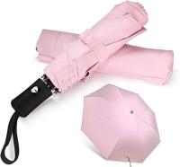 China Metal Shaft Pink Travel Umbrella for Women Sunshade Lightweight Automatic Opening for sale